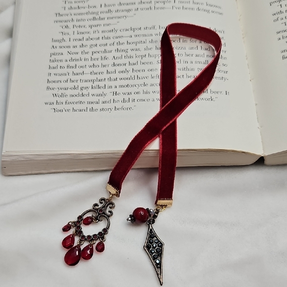 unbranded | Other | Handmade Dark Red Maroon Velvet Ribbon Beaded ...